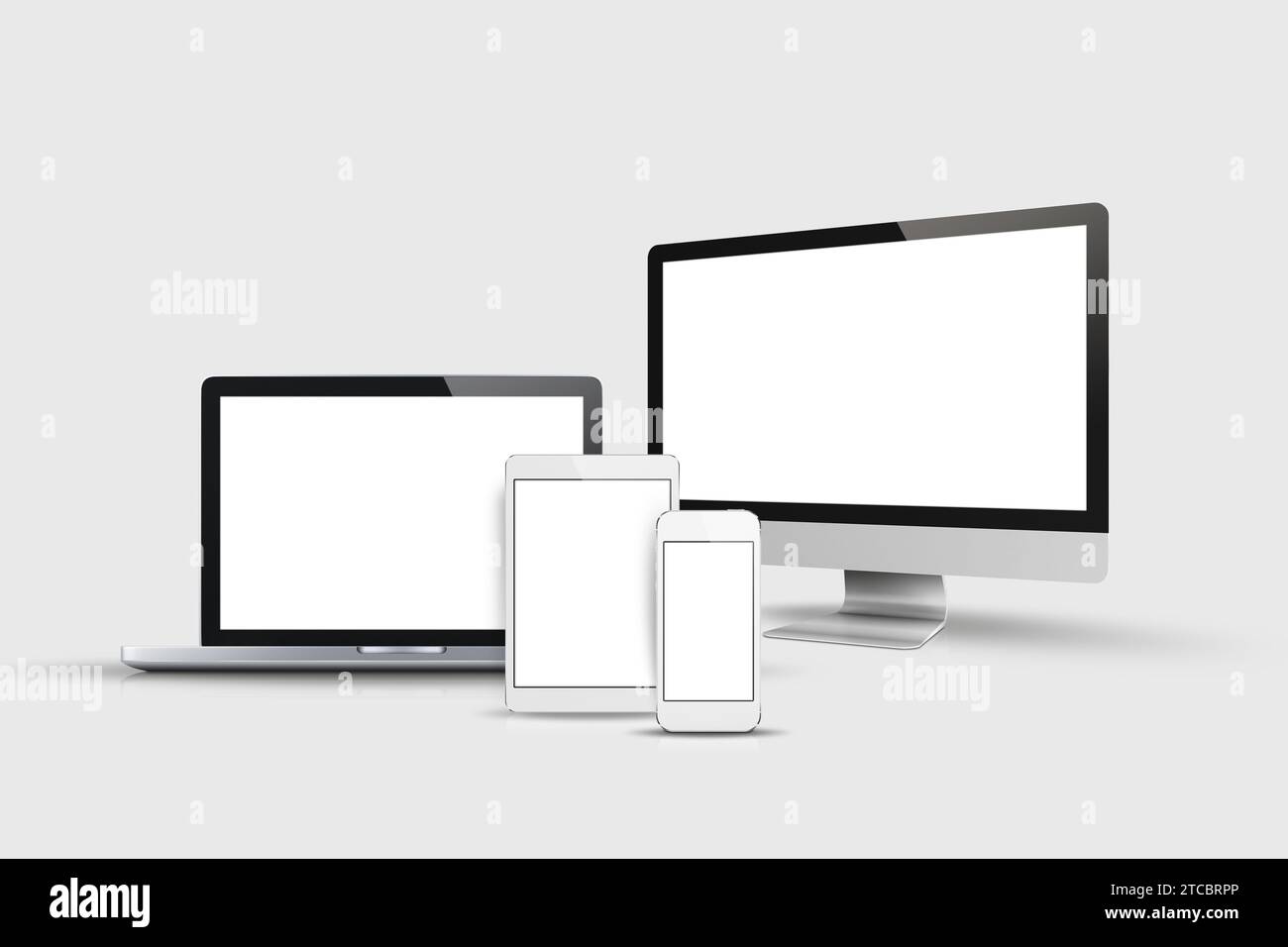 Devices Responsive set with blank screen saver isolated on grey ...
