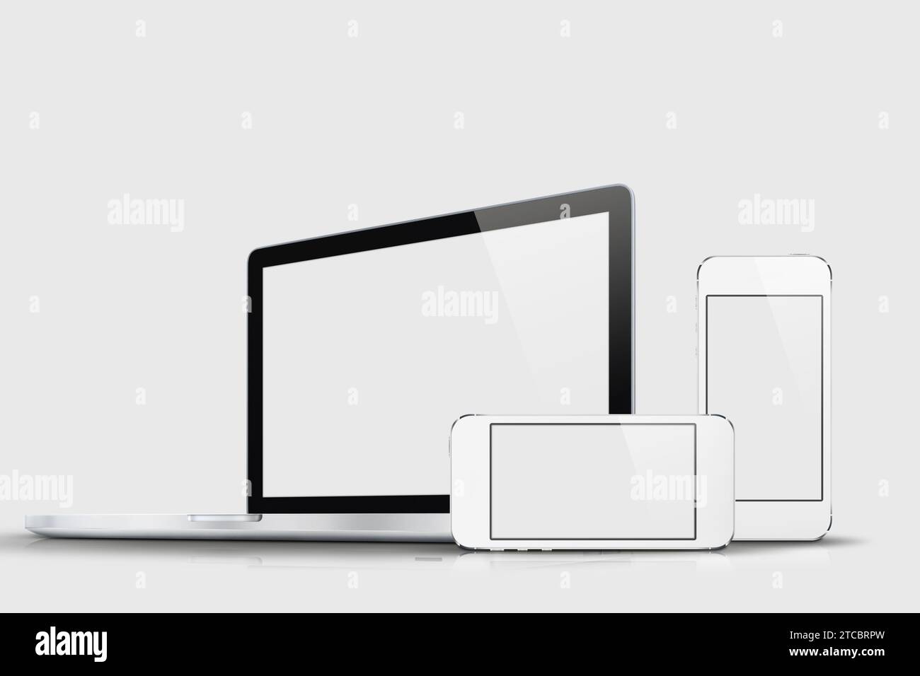 Devices Responsive set with blank screen saver isolated on grey ...