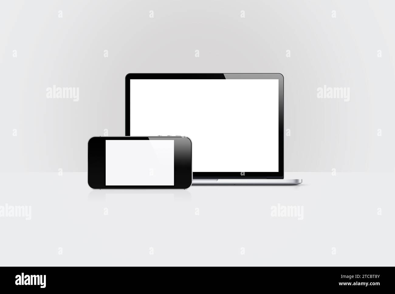 Devices Responsive set with blank screen saver isolated on grey ...