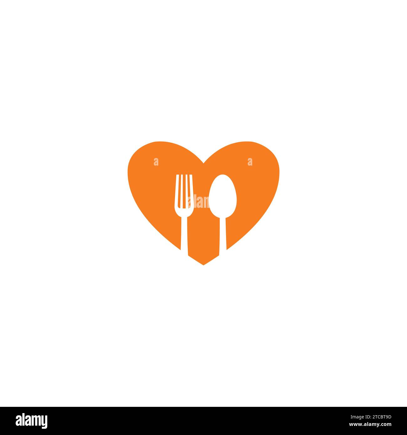 Fork spoon heart shape logo love food hi-res stock photography and ...