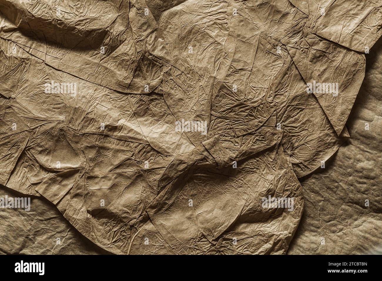 High resolution crumpled vintage brown paper texture close-up Stock ...
