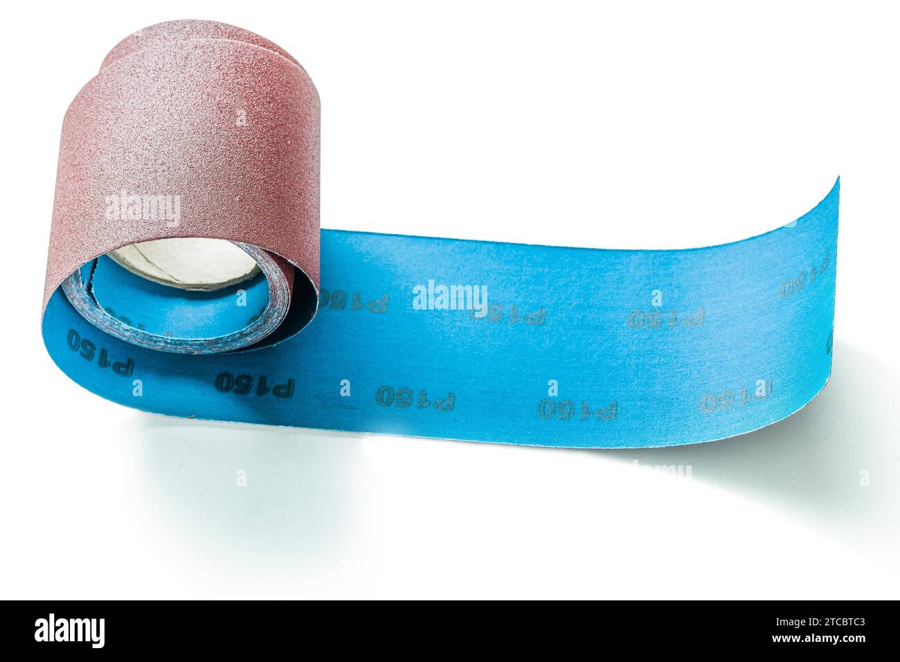 Used roll of sandpaper against a white background Stock Photo - Alamy