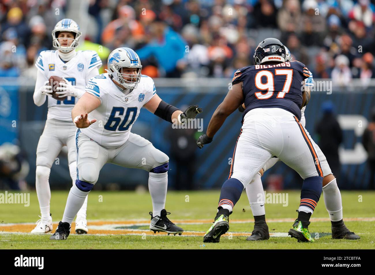 Detroit Lions guard Graham Glasgow (60) blocks against Chicago Bears ...