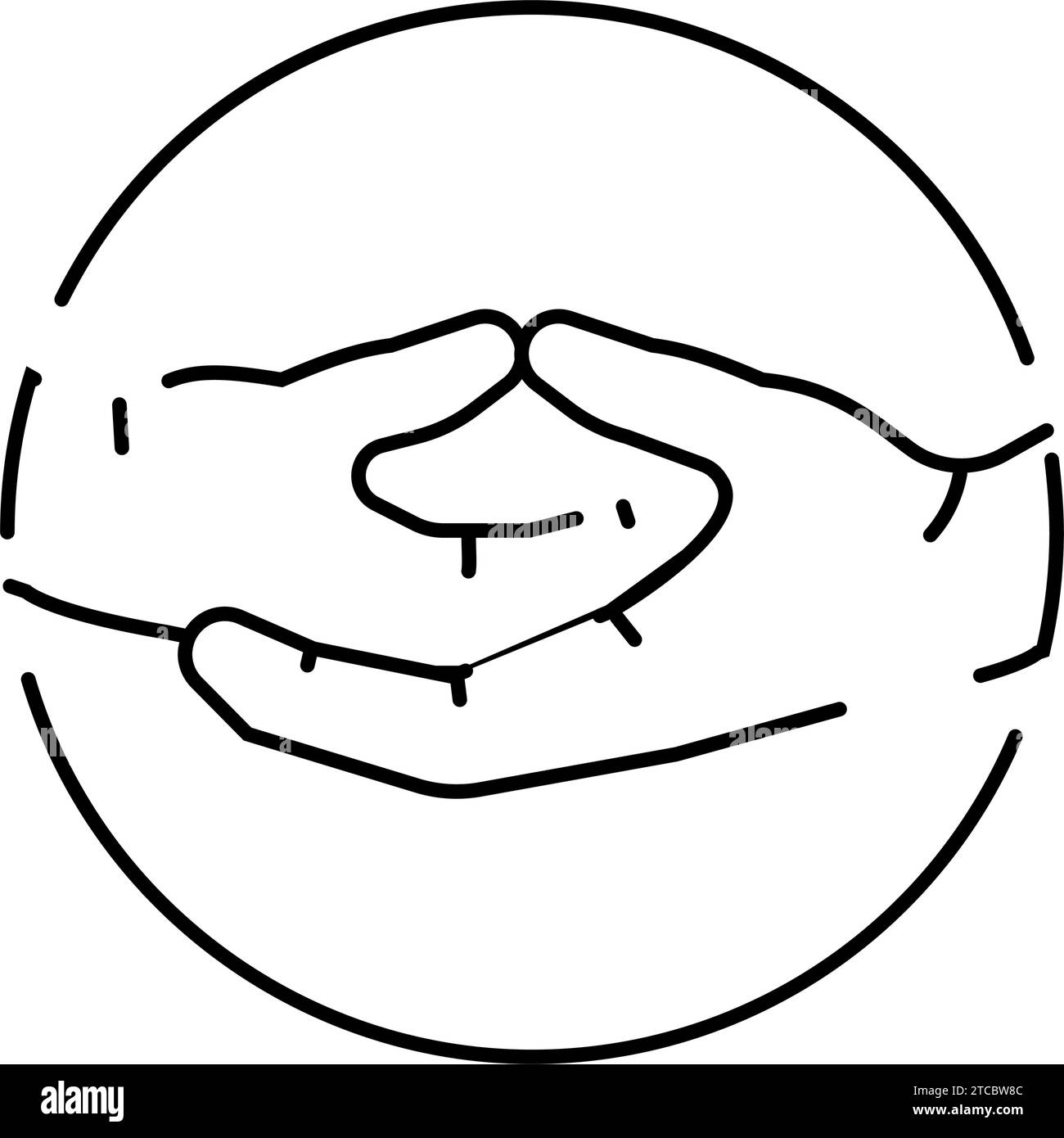 dhyana mudra buddhism line icon vector illustration Stock Vector Image ...