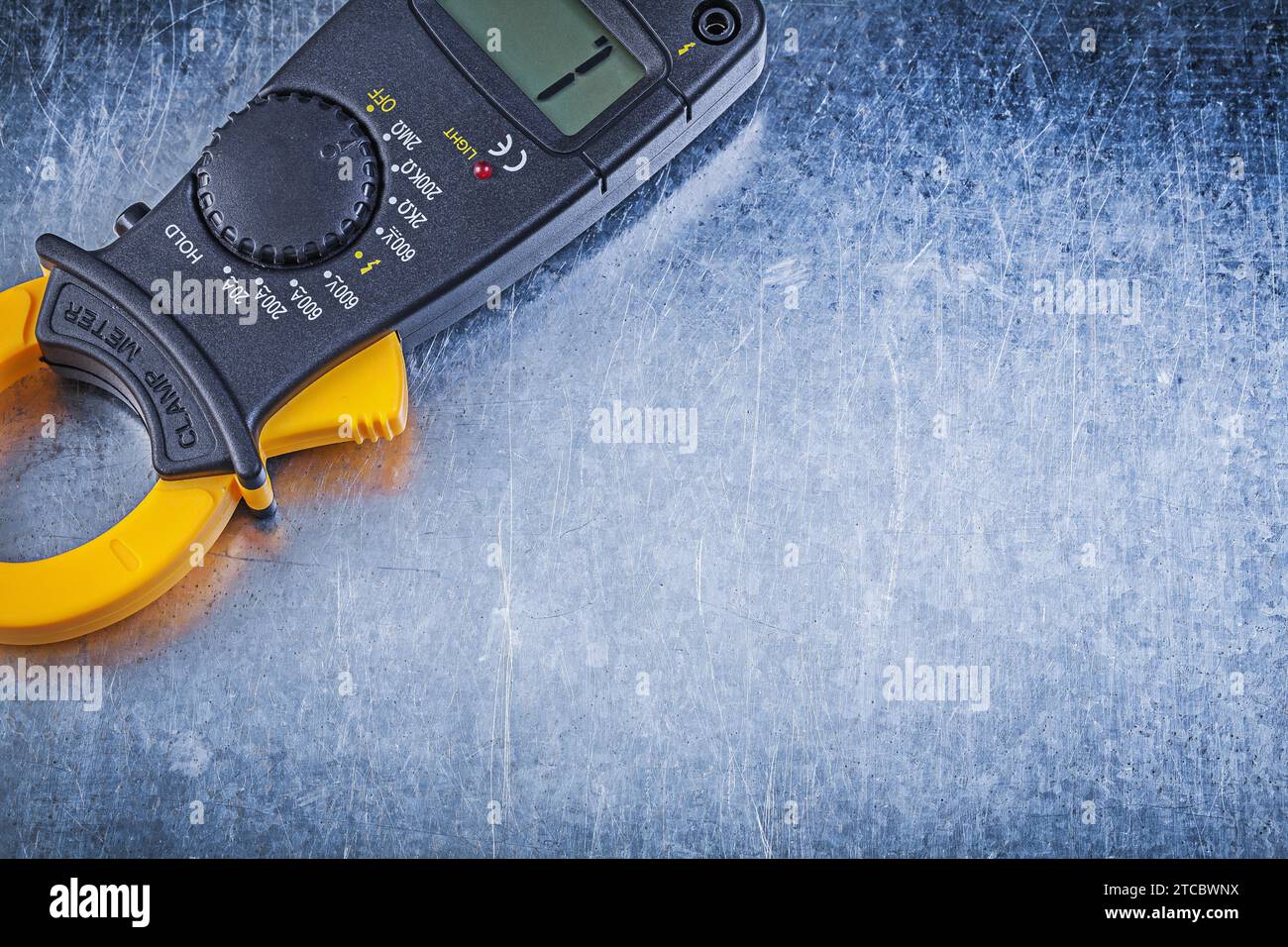 Digital ammeter on metallic background Stock Photo - Alamy