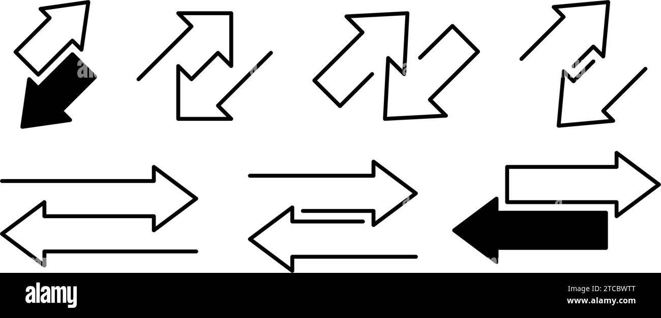Transfer arrow icon. Double reverse symbol. Data transfer linear icon ...