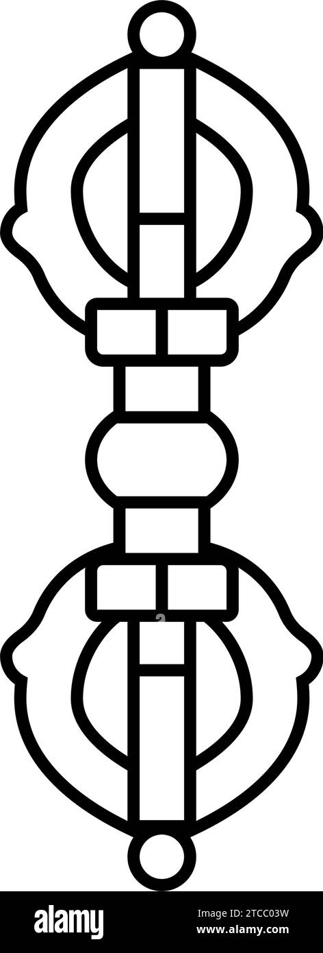 vajra dorje buddhism line icon vector illustration Stock Vector Image ...