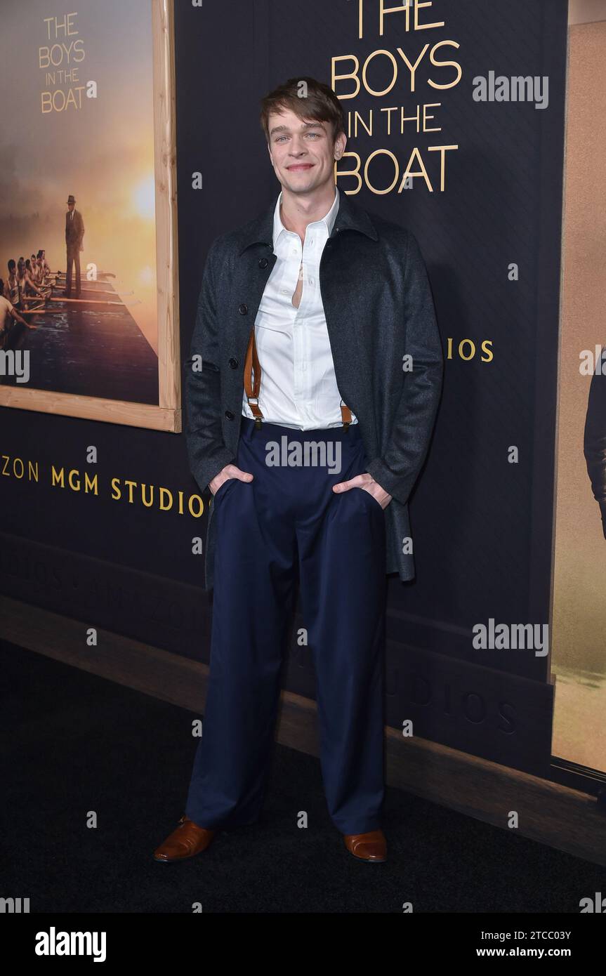 Thomas Elms attends the premiere of "The Boys in the Boat" on Monday ...