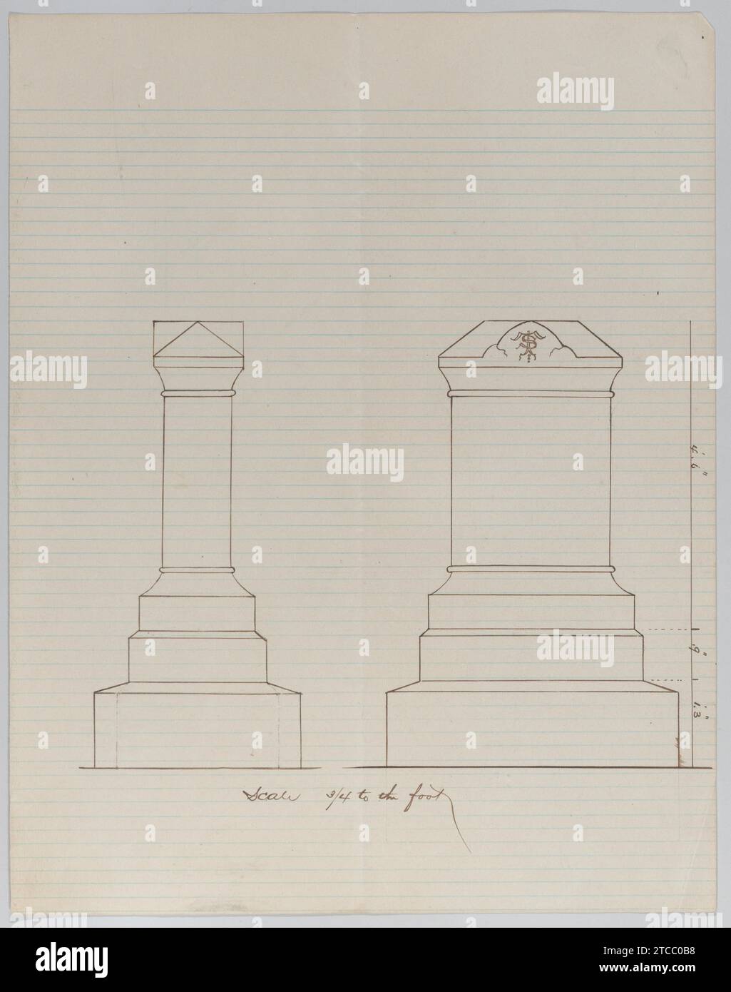 Grave Monument Design (Two elevations) 2018 by Alexander Maxwell Stock ...