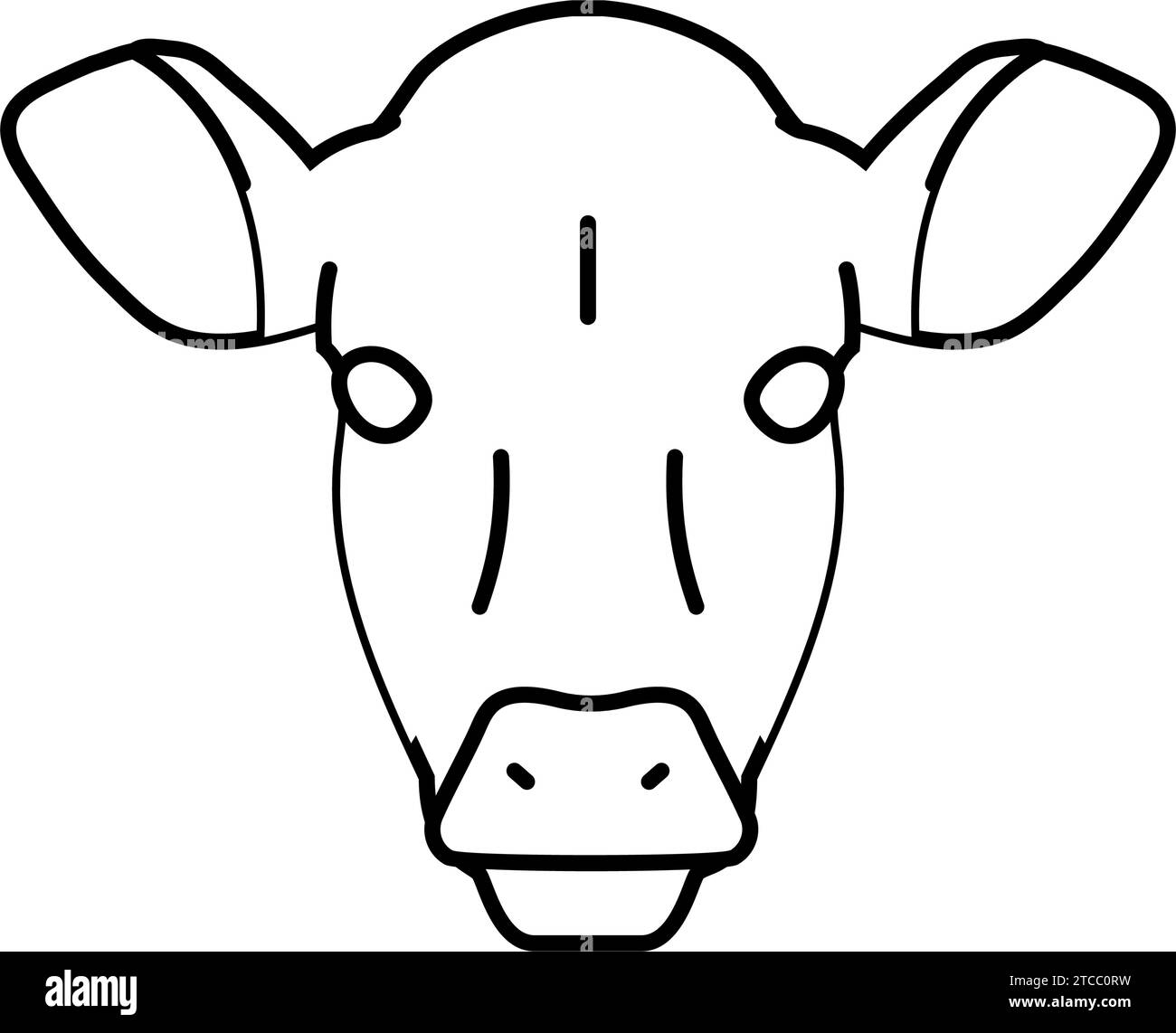 cow head farm line icon vector illustration Stock Vector Image & Art ...