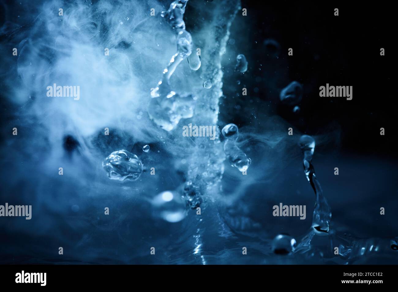 The process of boiling water, a stream of water shooting out of a ...