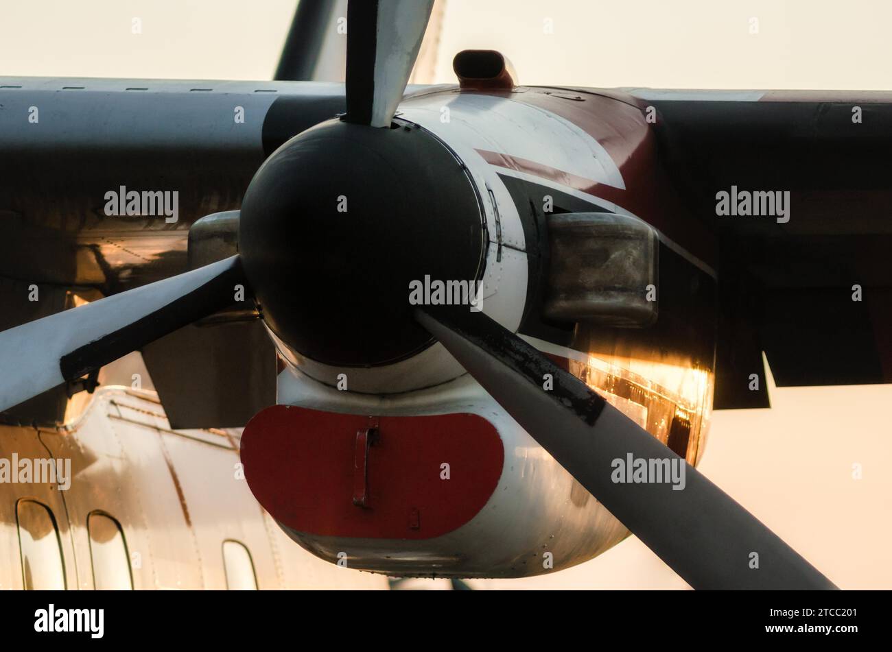 Propeller blades of an old vintage airplane closeup Stock Photo - Alamy