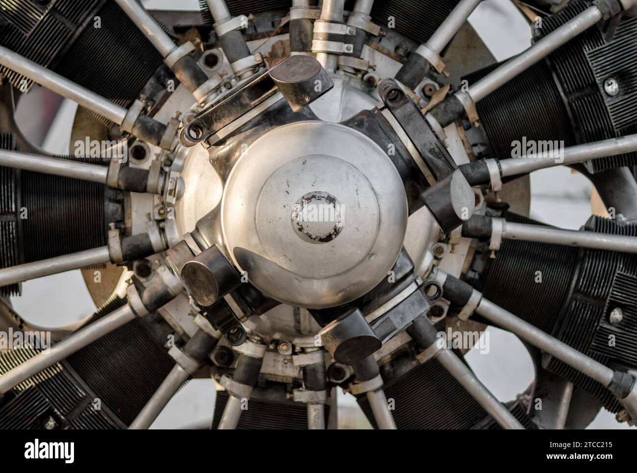 Abstract technical industrial background fragment of an airplane diesel ...