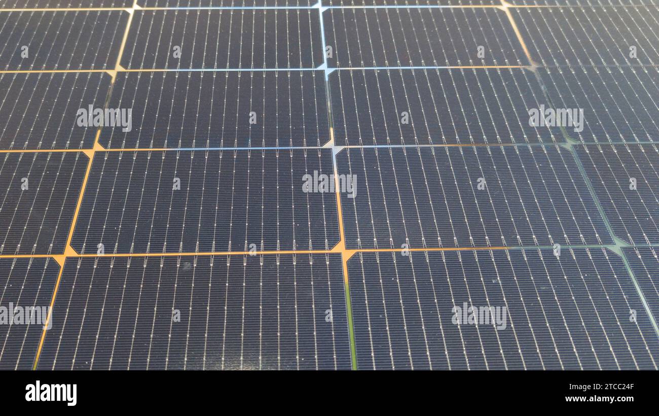 Square cells of solar panel detail for background environmental ...
