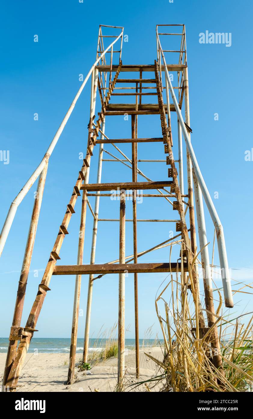 Old rusty metal destroyed stairway to Heaven Stock Photo - Alamy
