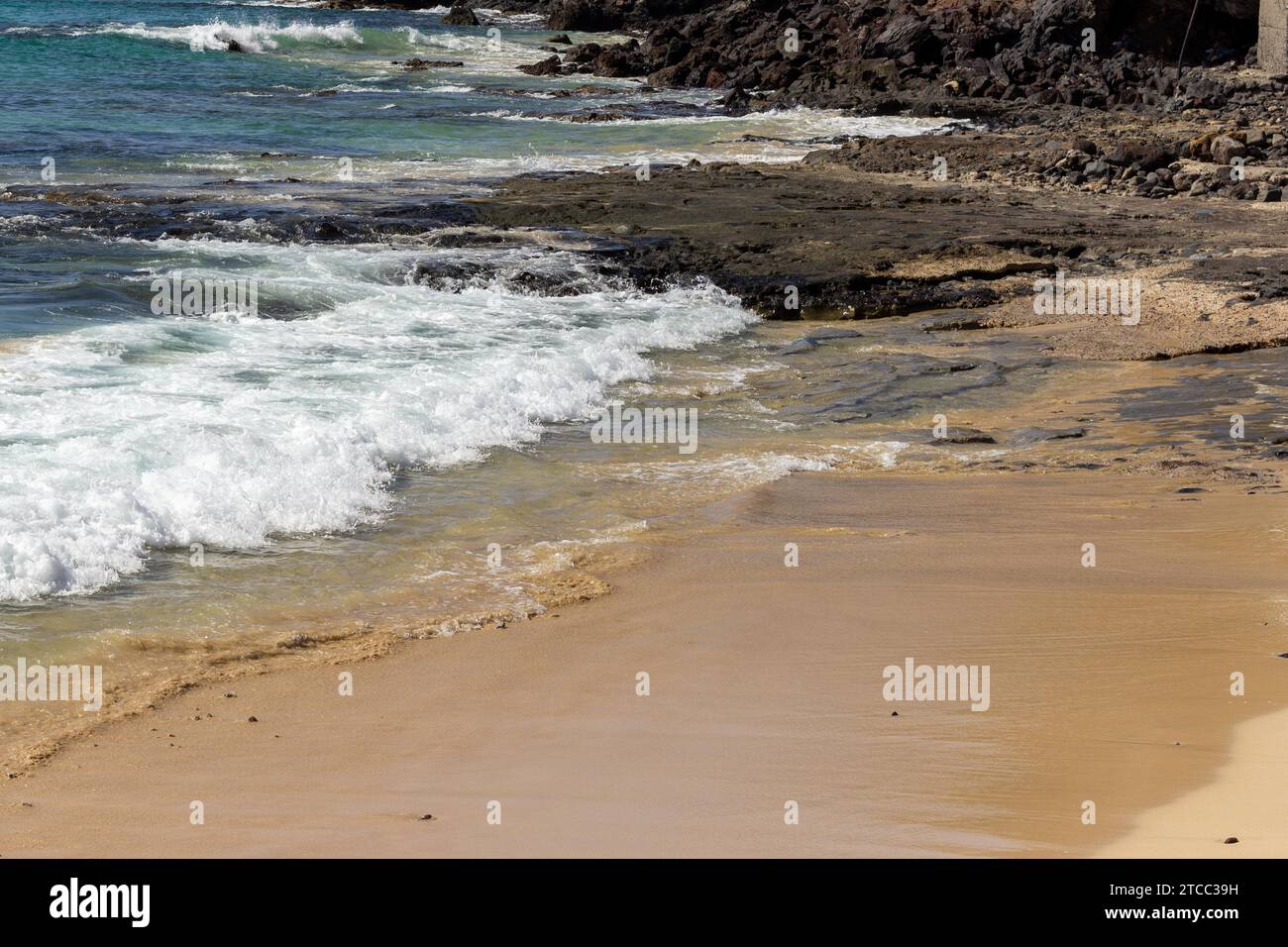 View at the beach and coastline in Morro Jable on canary island ...