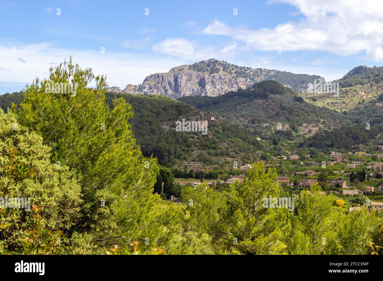 Scenic view at landscape from Coll de Soller, Mallorca Stock Photo - Alamy