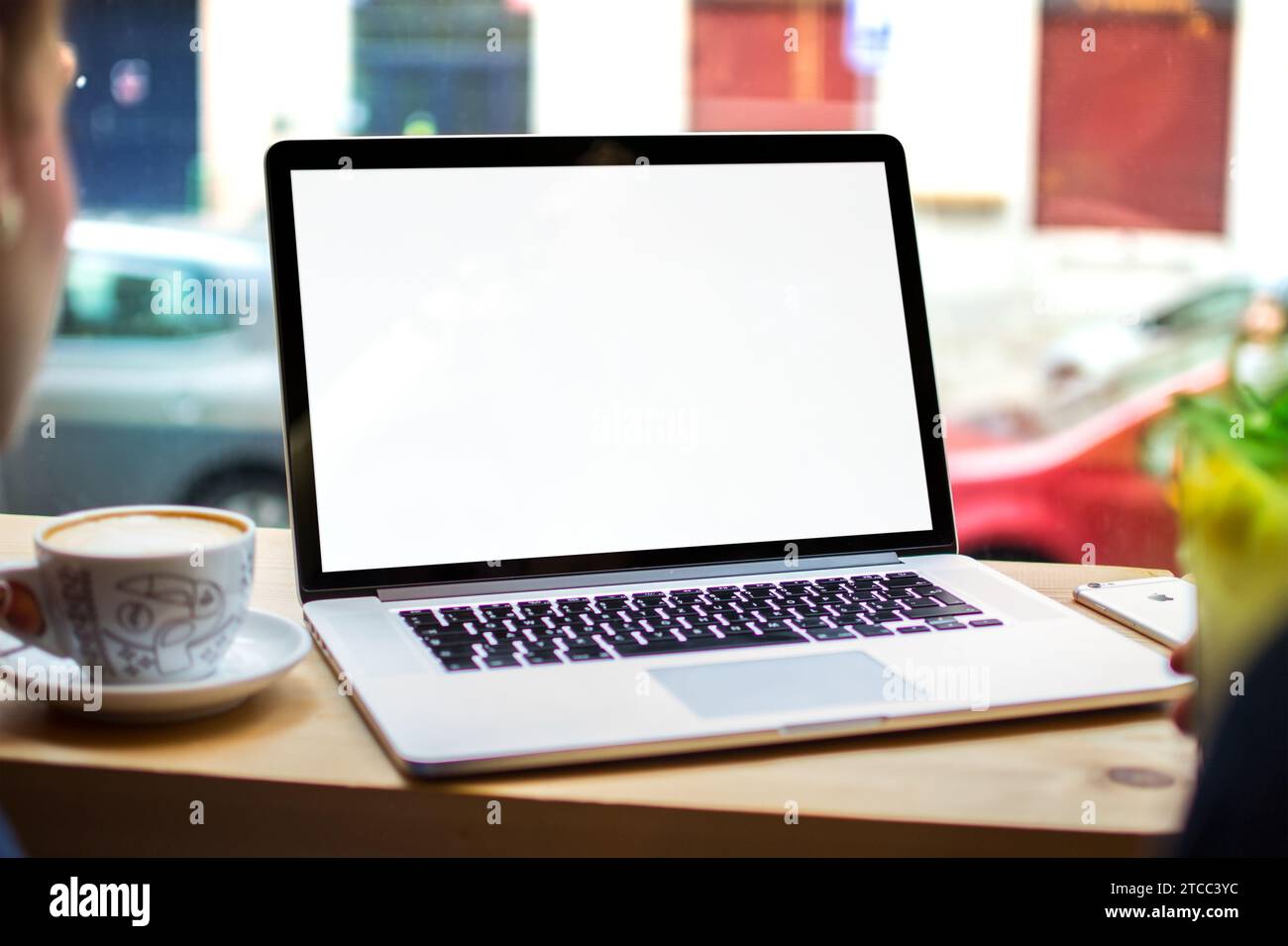 Computer mockup image blank screen with white background for ...