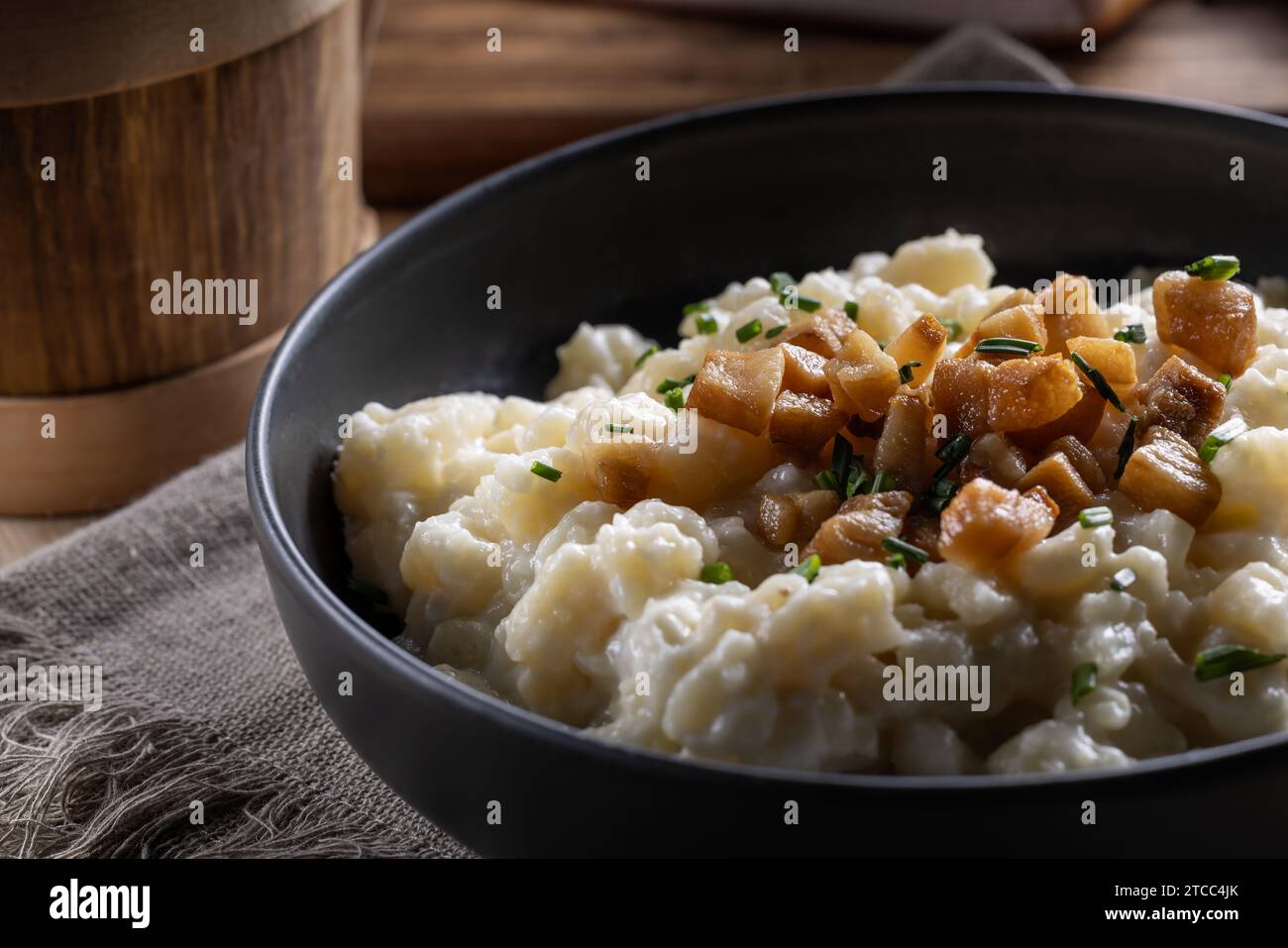 Halusky as traditional Slovak potato gnocchi with sheep cheese bryndza ...