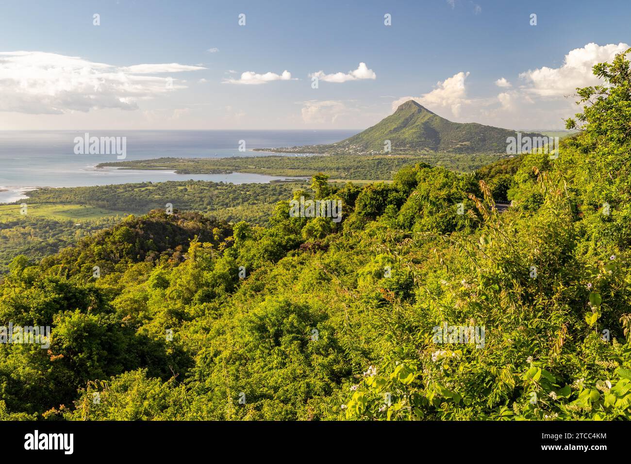 Panoramic overview on the wonderful landscape near Chamarel on ...