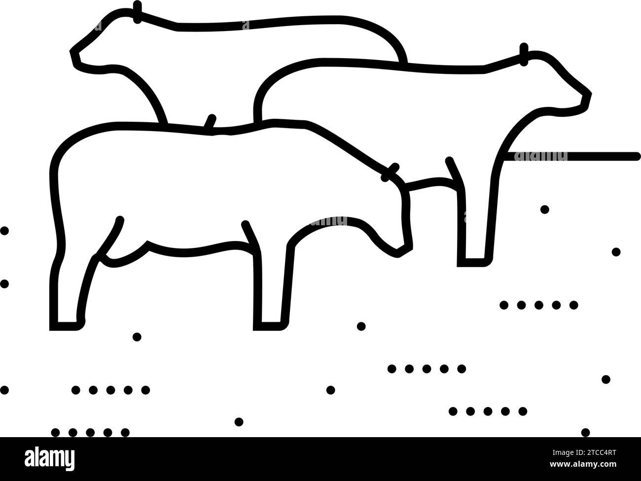 cow grazing line icon vector illustration Stock Vector Image & Art - Alamy