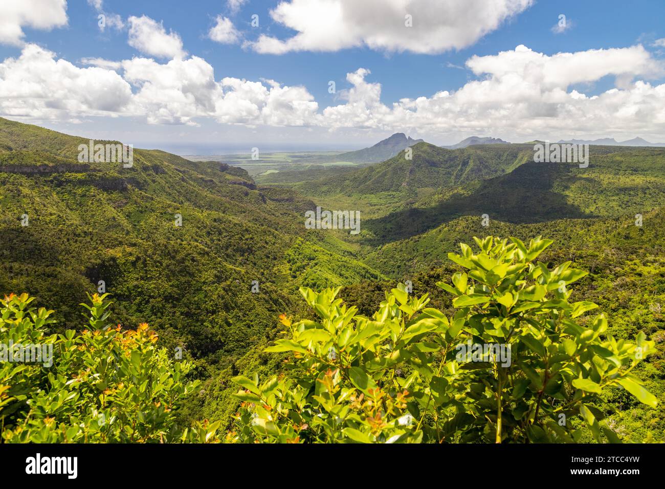 Panoramic overview on the wonderful landscape near Chamarel on ...