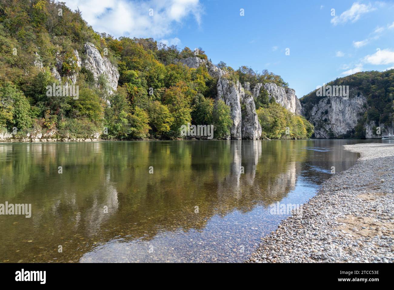 Danube valley at Danube breakthrough near Kelheim, Bavaria, Germany in ...