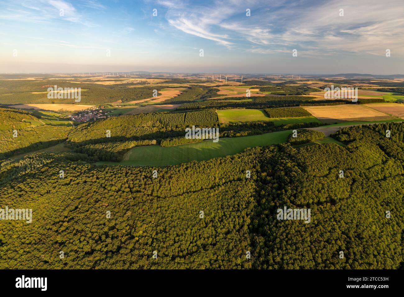 Aerial view at a landscape in Germany, Rhineland Palatinate near Bad ...