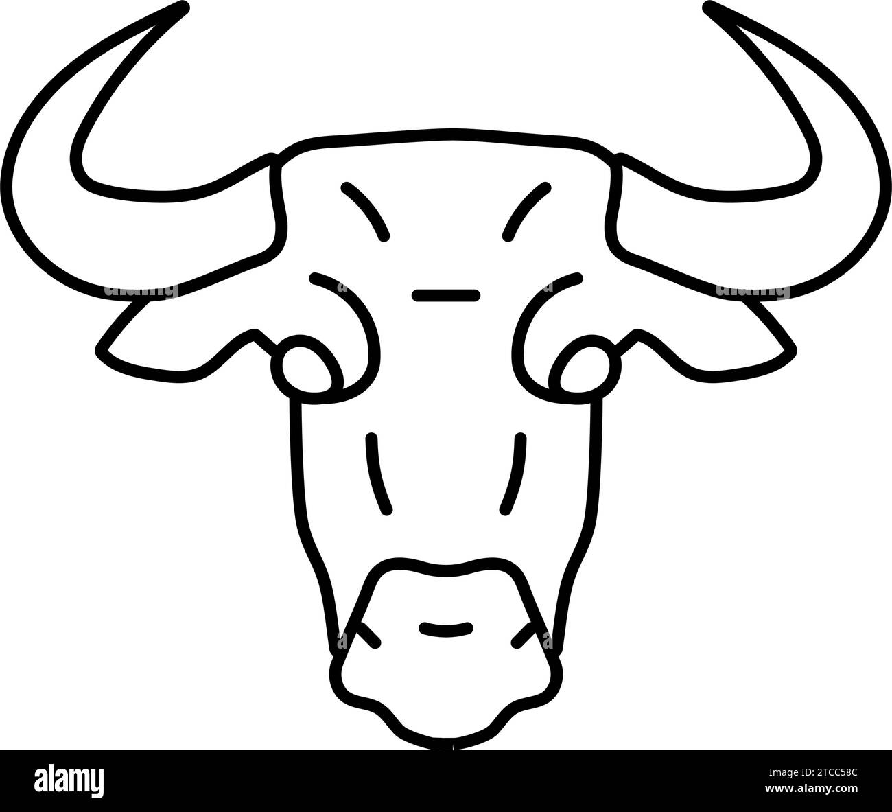 animal bull head line icon vector illustration Stock Vector Image & Art ...