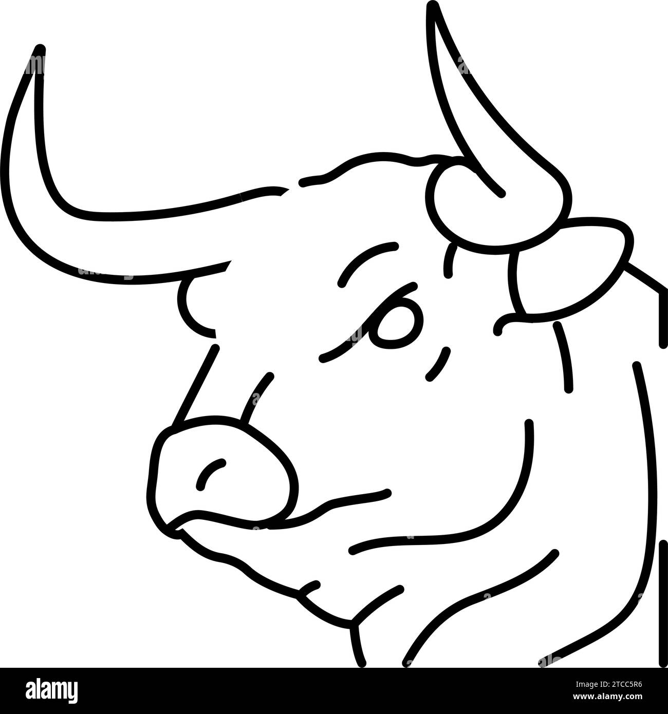 bull animal head line icon vector illustration Stock Vector Image & Art ...