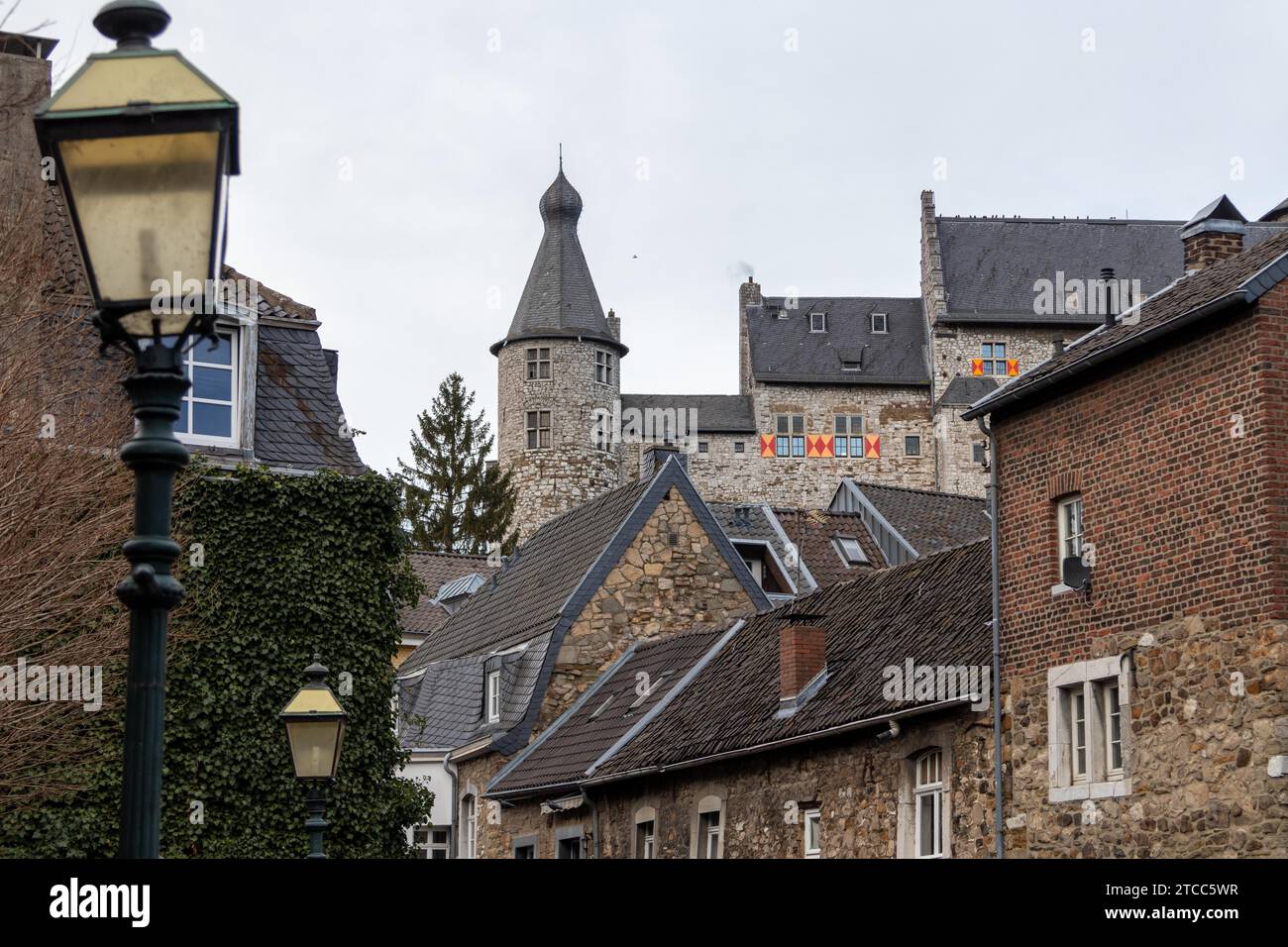 View at the old town and the castle in the background in Stolberg ...