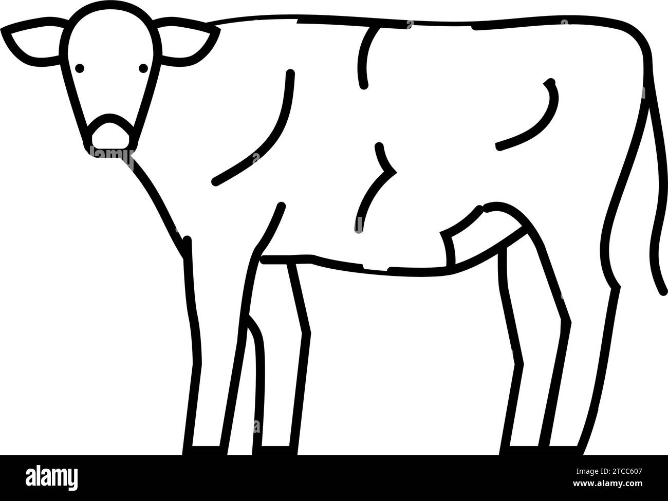 cow standing line icon vector illustration Stock Vector Image & Art - Alamy