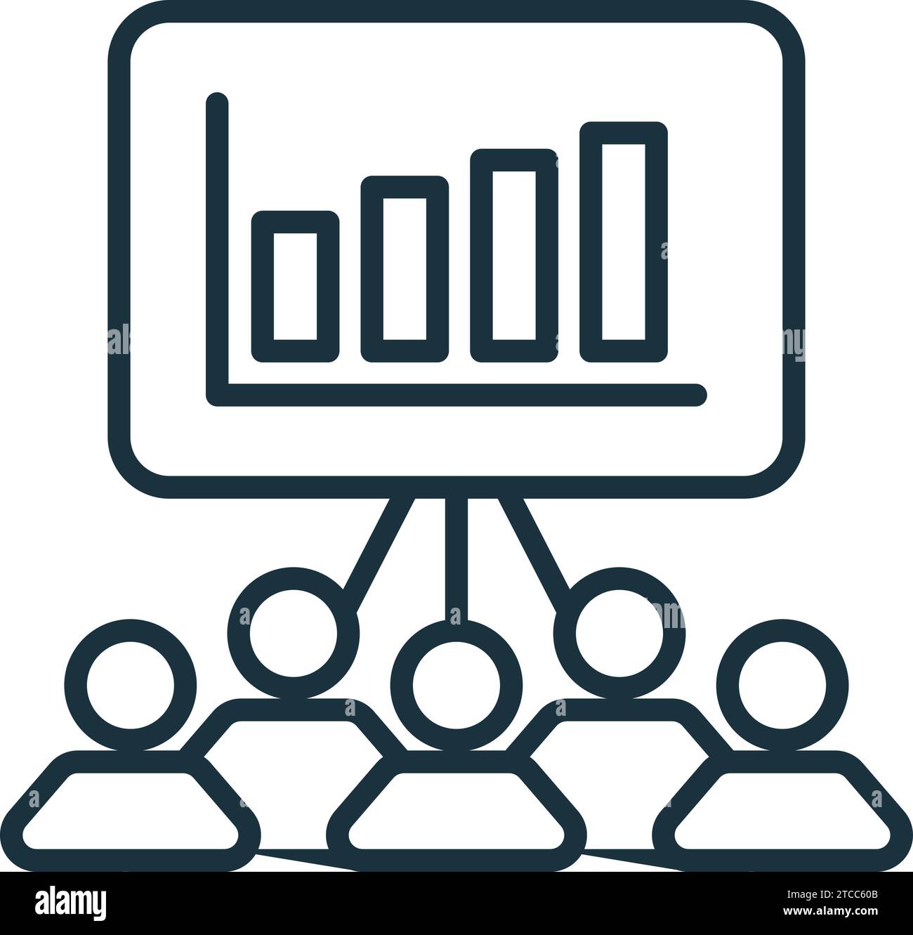 Presentation icon. Monochrome simple sign from data analytics ...