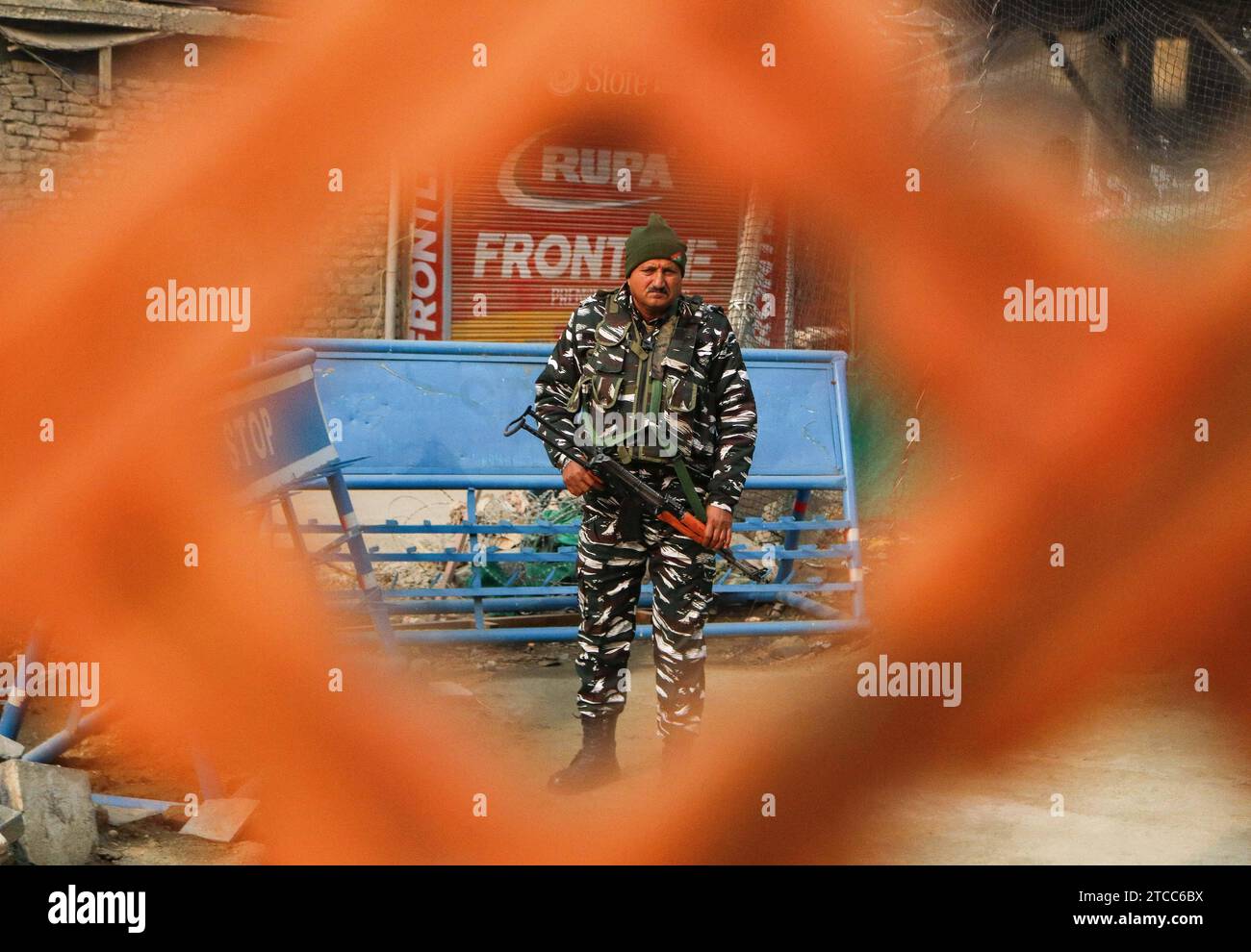 Indian paramilitary soldiers patrol in Srinagar, Kashmir After Supreme Court Decision December ...