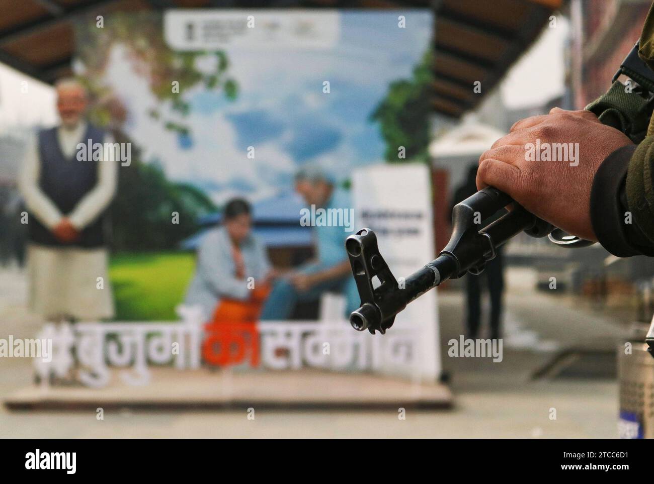 Indian paramilitary soldiers patrol in Srinagar, Kashmir After Supreme Court Decision December ...