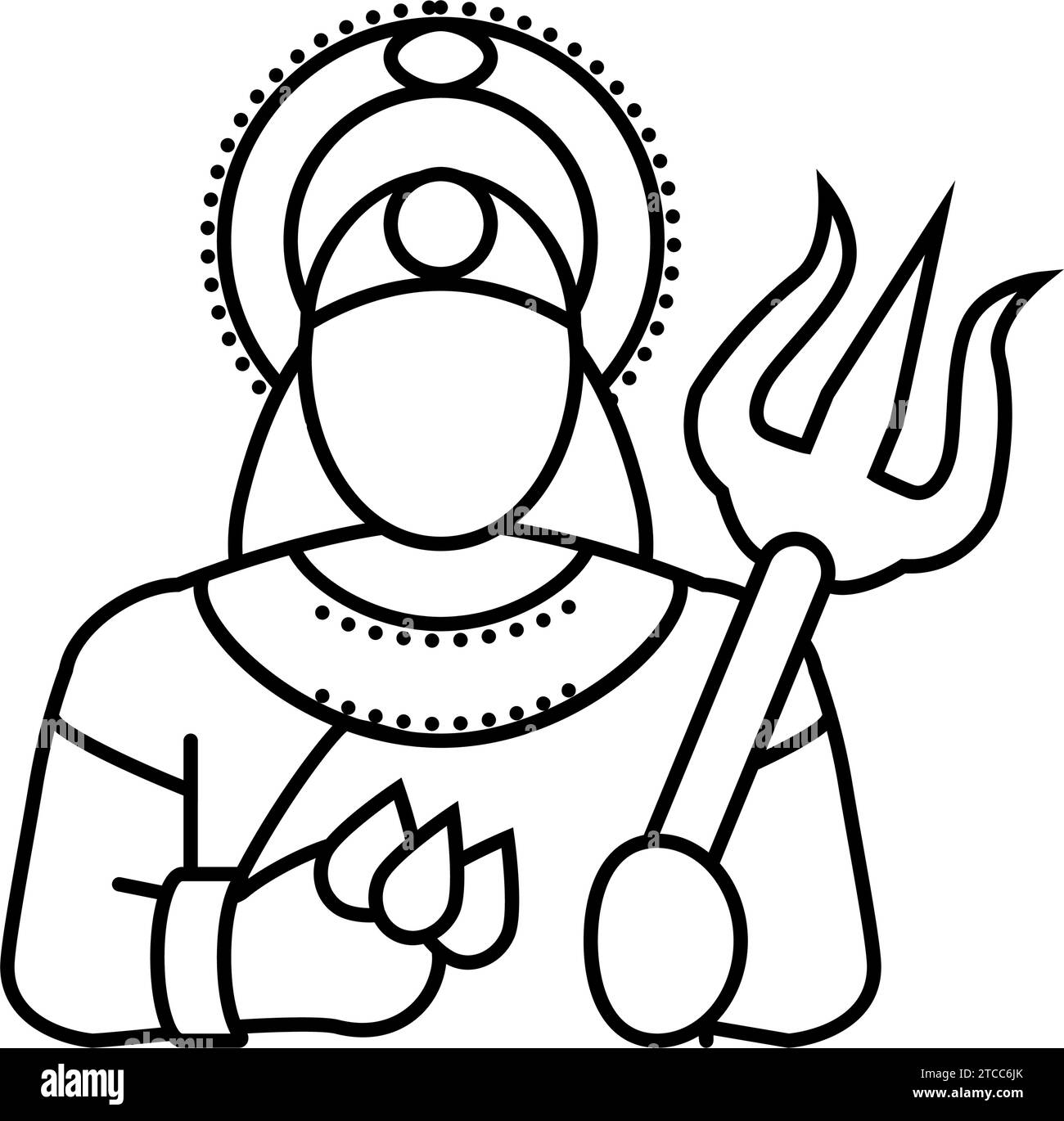 durga trident trishul line icon vector illustration Stock Vector Image ...