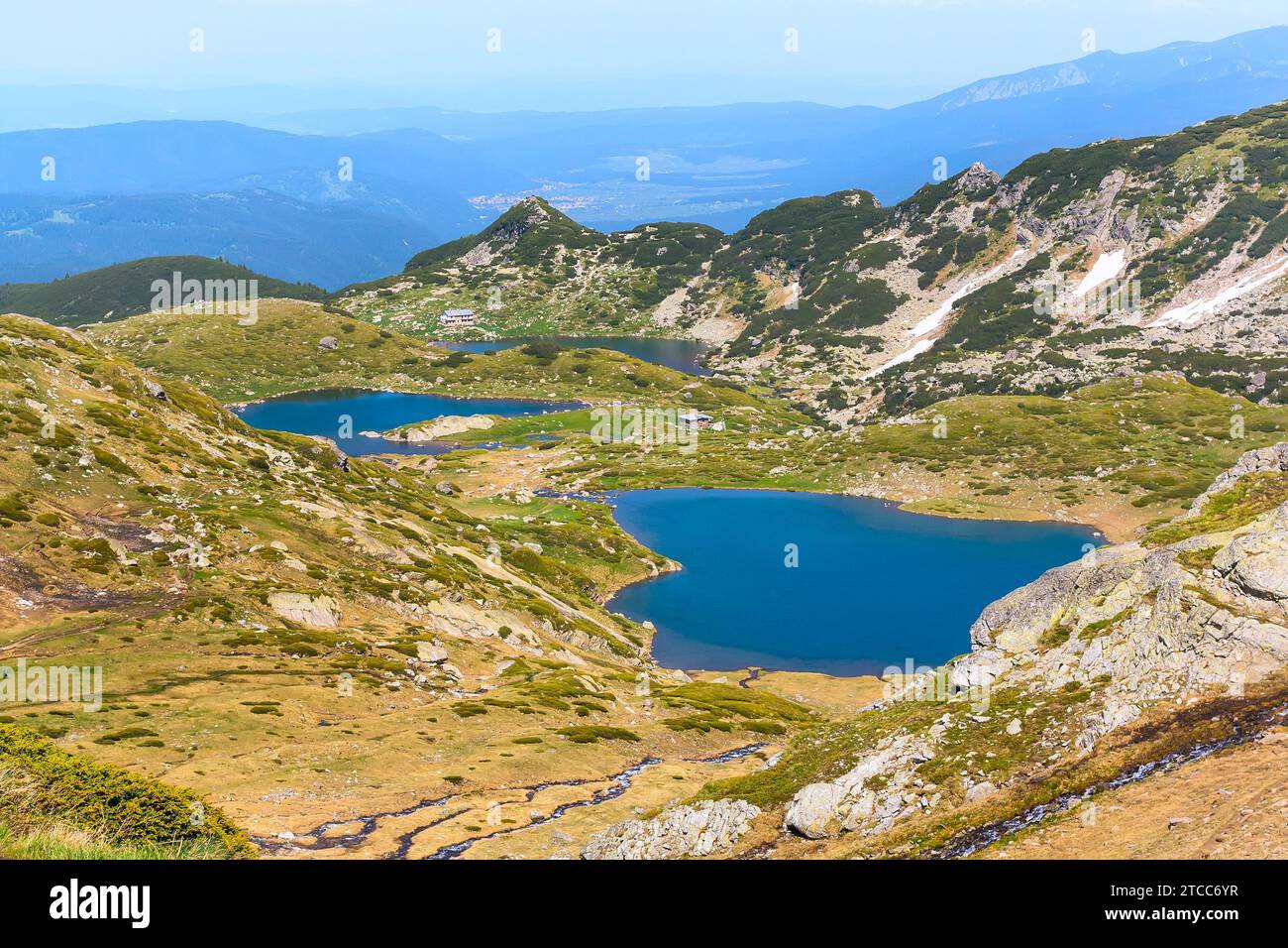 The Seven Rila Lakes in National Park Rila, Bulgaria panoramic view ...