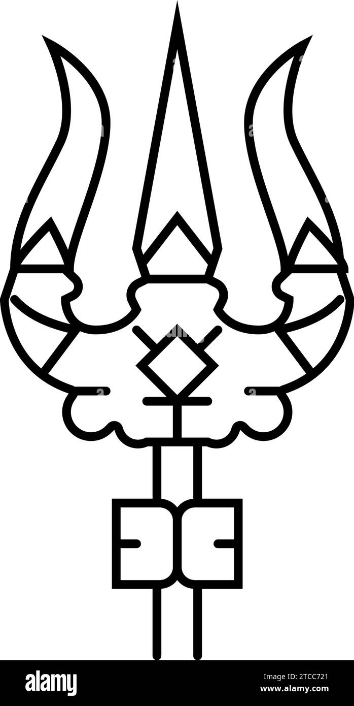 shiva trident trishul line icon vector illustration Stock Vector Image & Art - Alamy