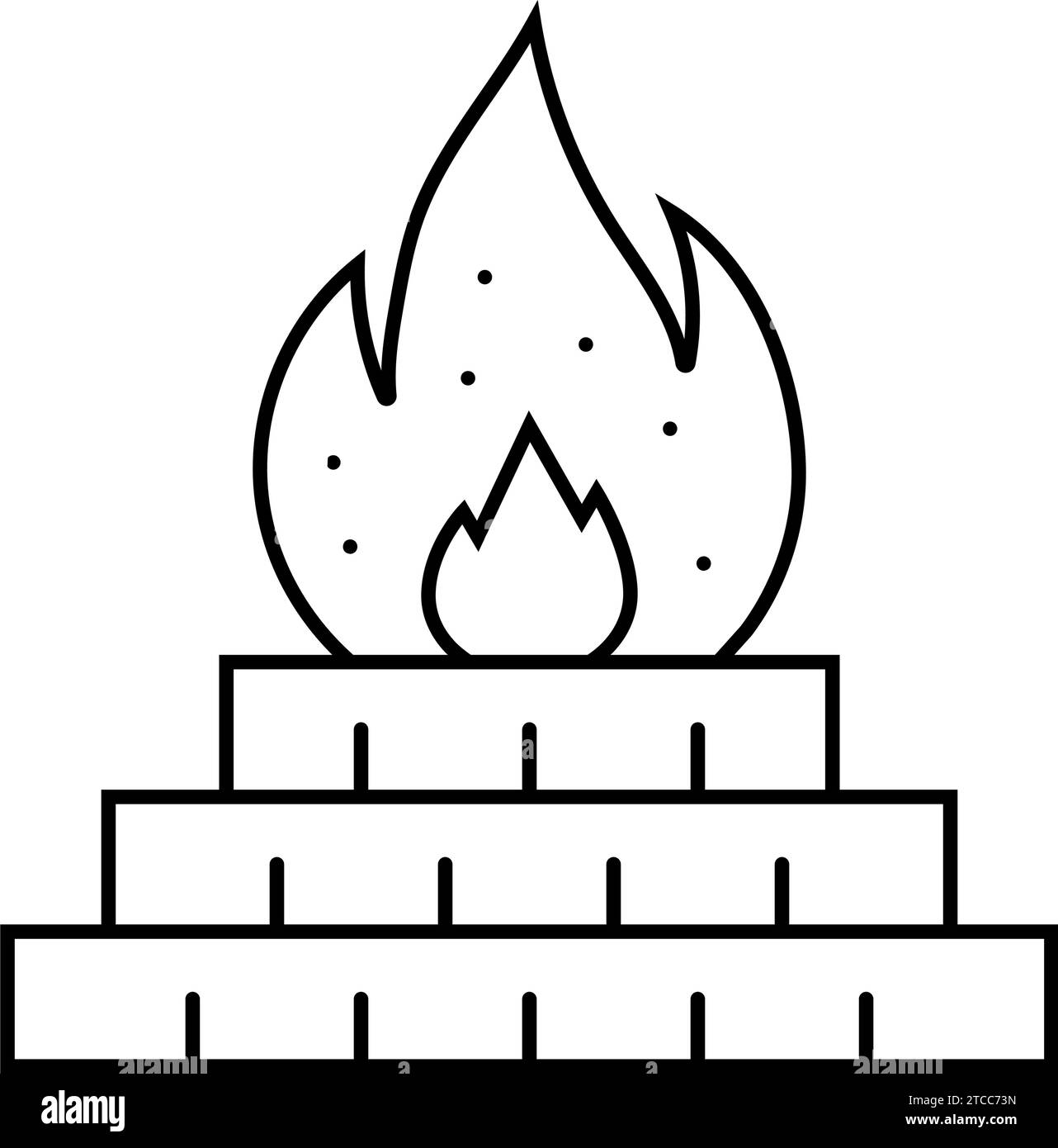 sacred fire agni line icon vector illustration Stock Vector Image & Art ...