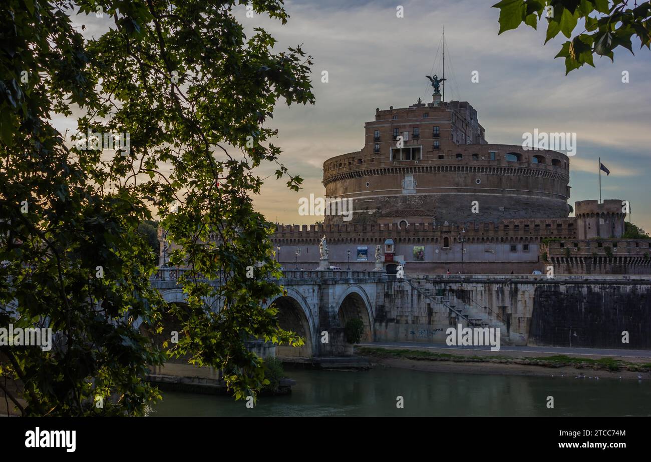 A picture of the Castel Sant'Angelo as seen from the opposite margin of ...