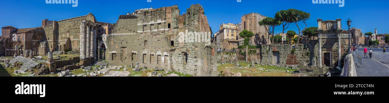 A panorama picture of the Trajan Forum area, in Rome Stock Photo - Alamy