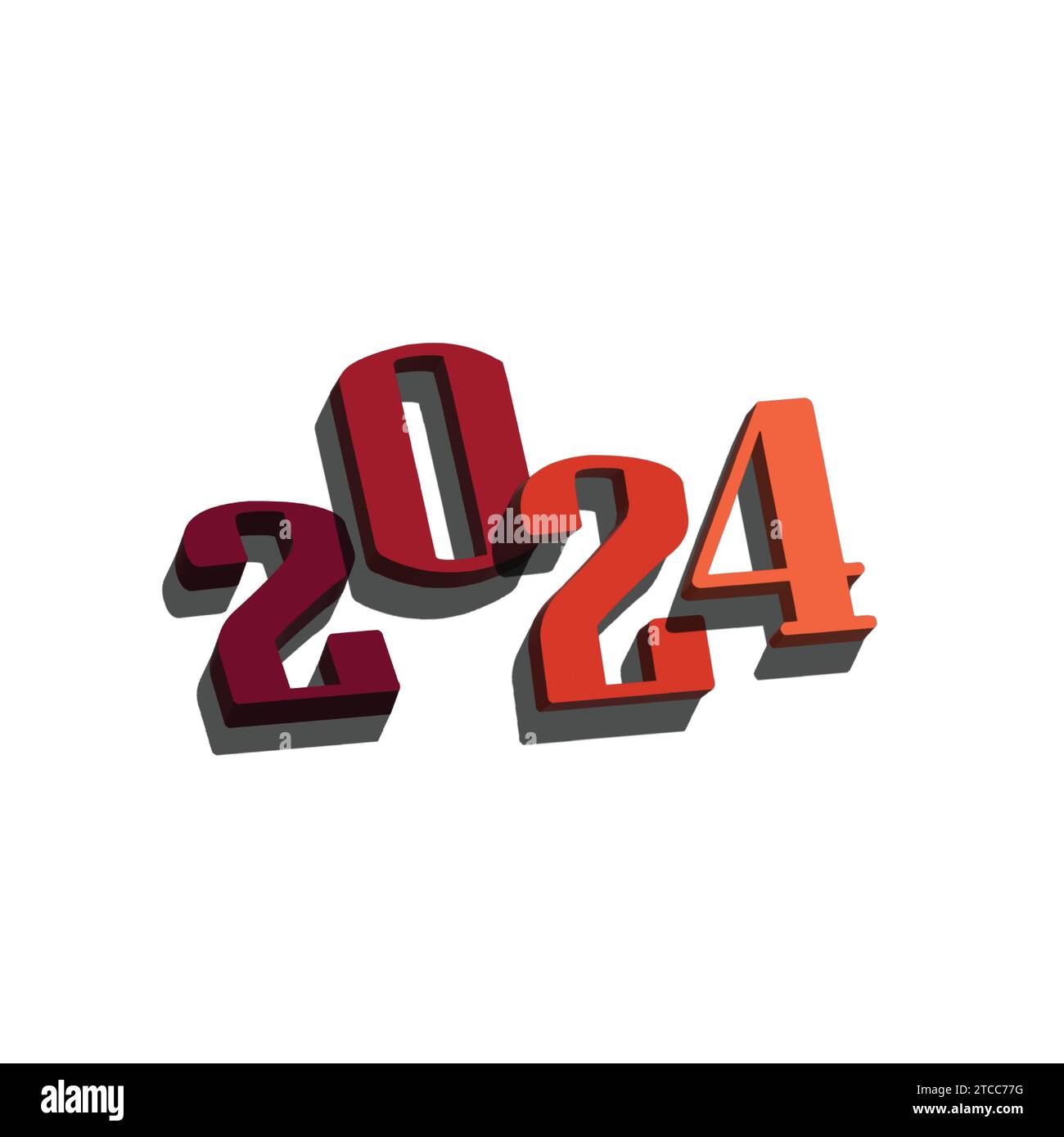 2024 3d Text Effect Vector Illustration Concept Stock Vector Image