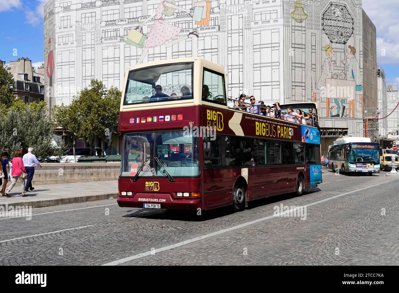 Sightseeing tour by open-top bus, Paris, France Stock Photo - Alamy