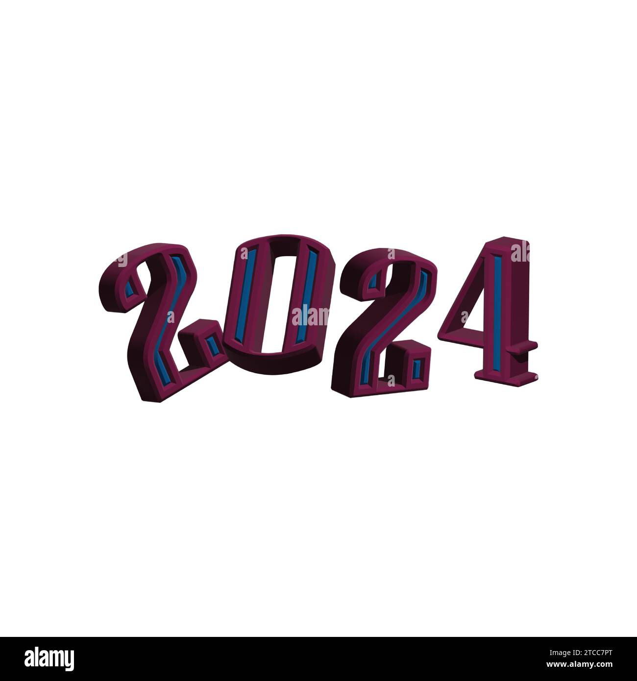 2024 3d text effect vector illustration isolated Stock Vector Image ...
