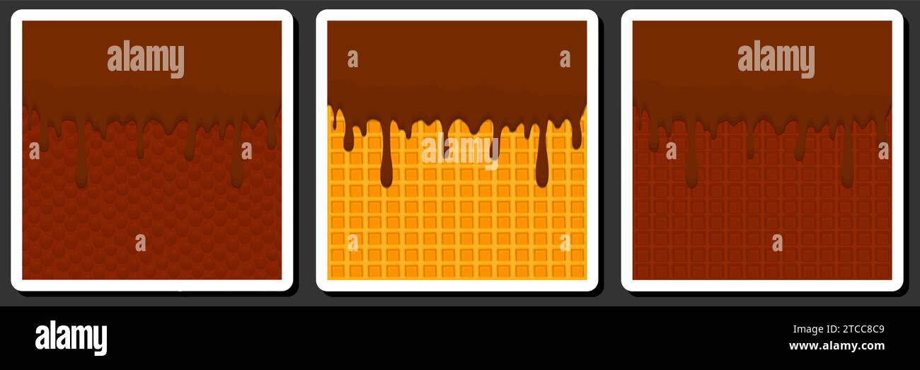 Illustration on theme sticky syrup on waffle with cell, dessert ...