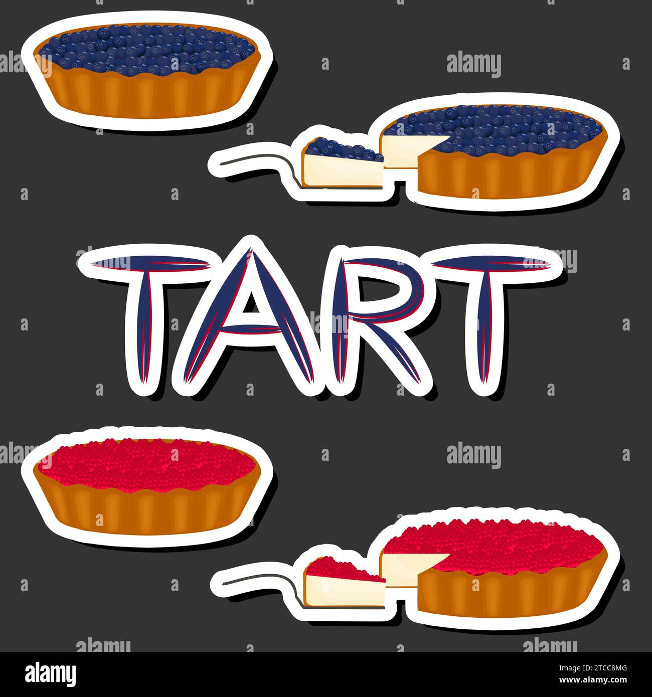 Food slice berry tart Stock Vector Images - Alamy