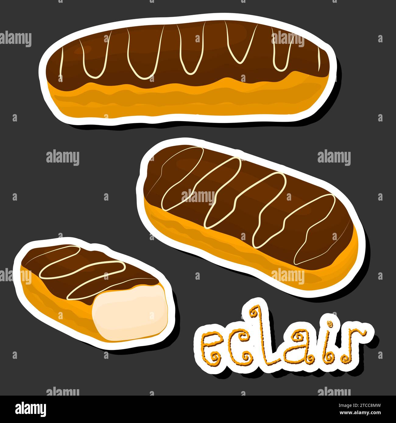 Illustration on theme fresh sweet tasty eclair of consisting various ...