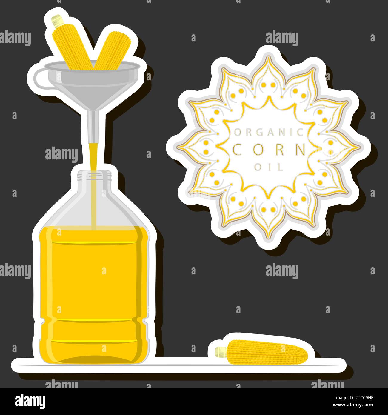 Illustration on theme liquid oil in large glass bottle for cooking food ...