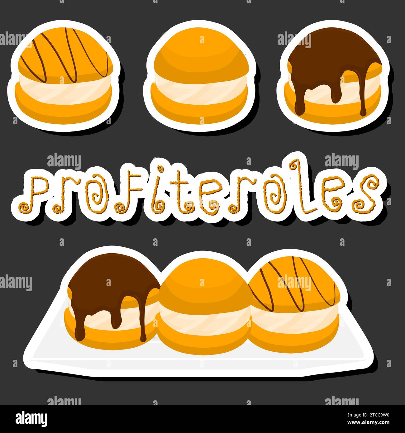 Design of profiteroles Stock Vector Images - Alamy