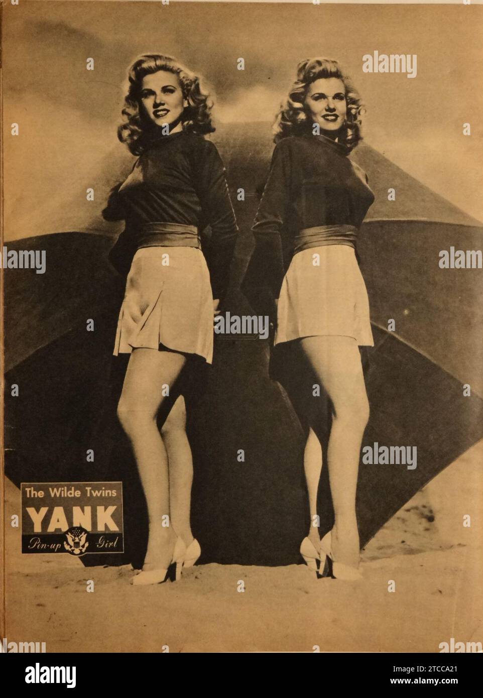 Wilde Twins pin-up from Yank, The Army Weekly, August 1945 Stock Photo ...
